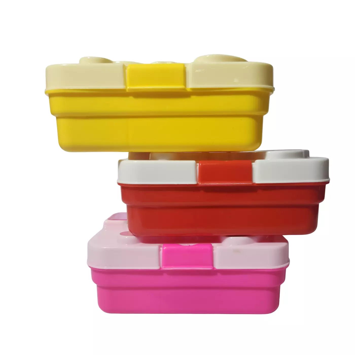 Plastic Cartoon Print Tiffin Box Lunch Box for Kids (Pink)